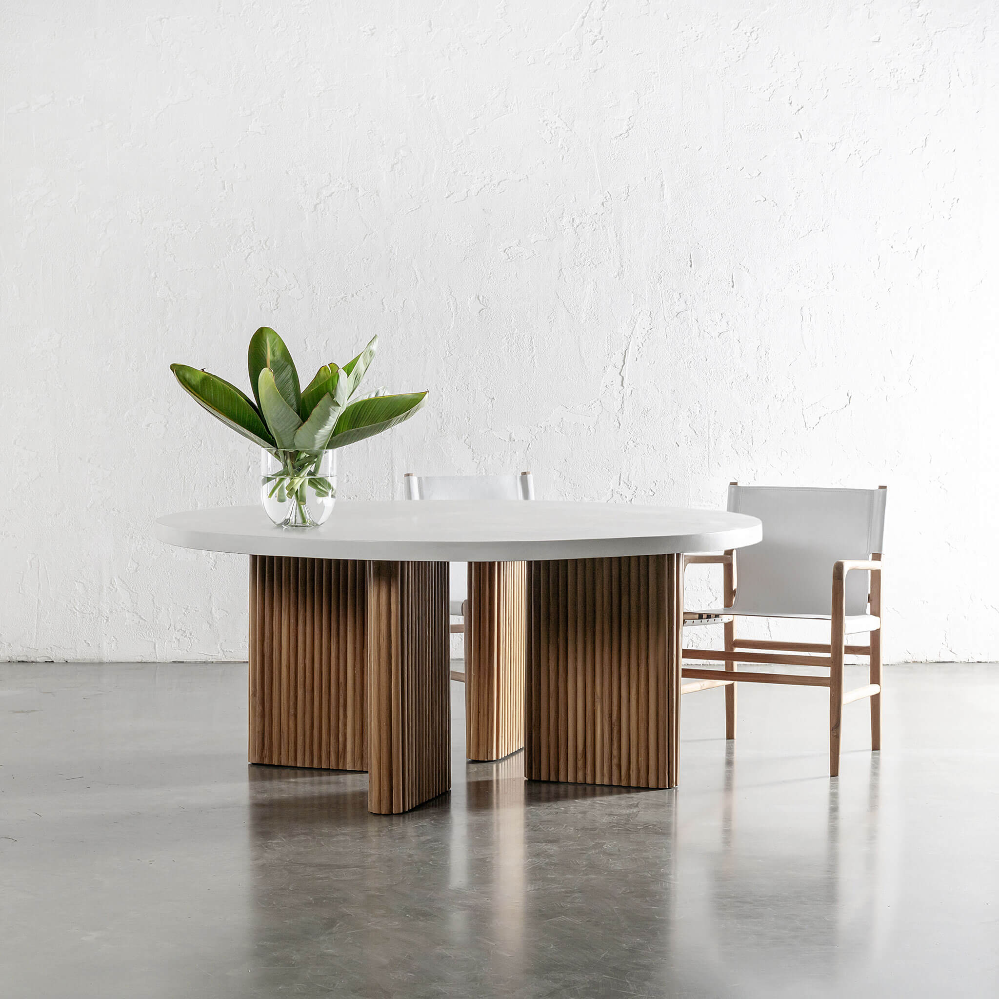 ARIA MONDELLO ROUND DINING TABLE | BIANCO CIMENT | 150CM – Living By Design