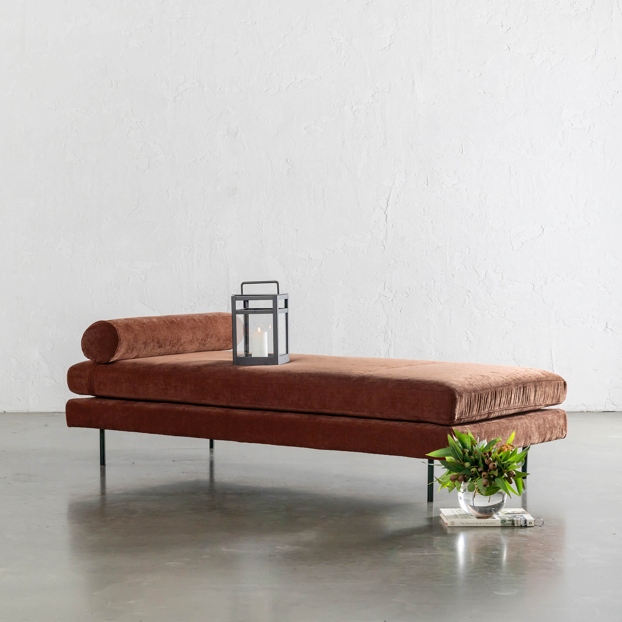 CARSON CONTEMPO RIBBED DAY BED | TERRA RUST TEXTURED VELOUR – Living By Design