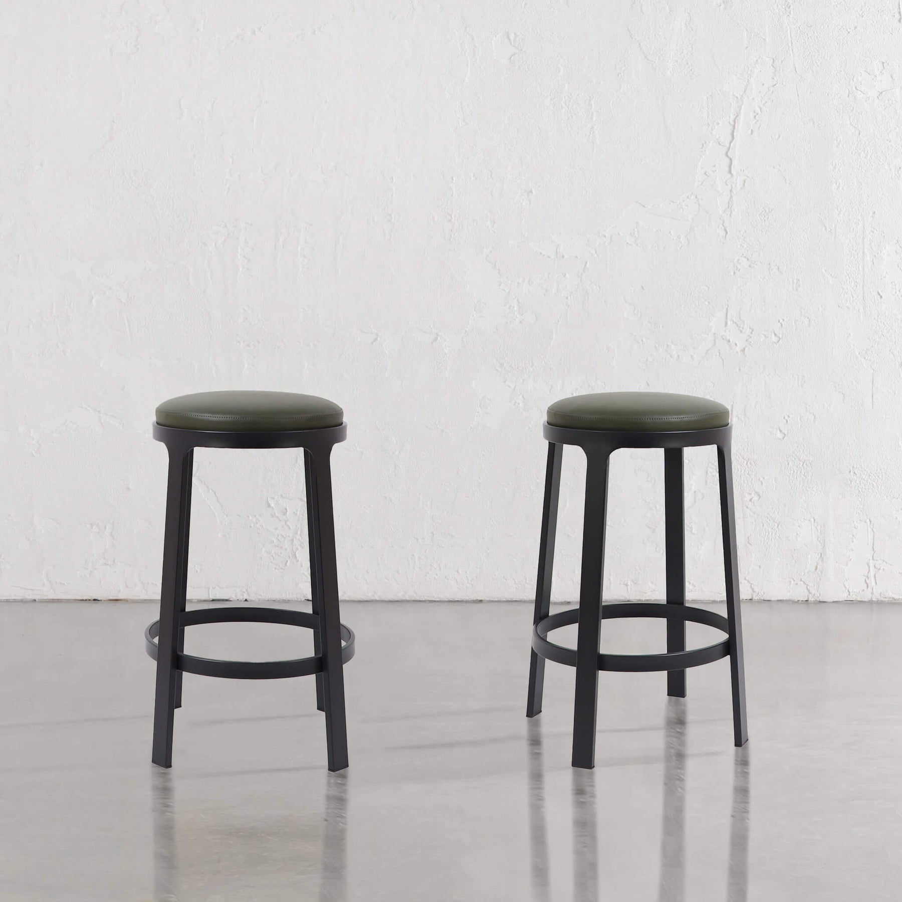 ARNHEM COUNTER STOOL | MEDITERRANEAN DEEP OLIVE VEGAN LEATHER – Living ...