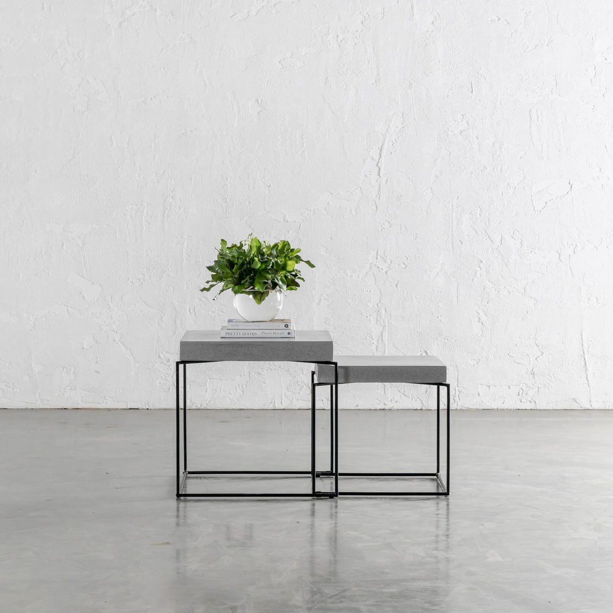 ARIA CONCRETE GRANITE SIDE TABLES | SQUARE | PACKAGE 2 x SIDE TABLES ...