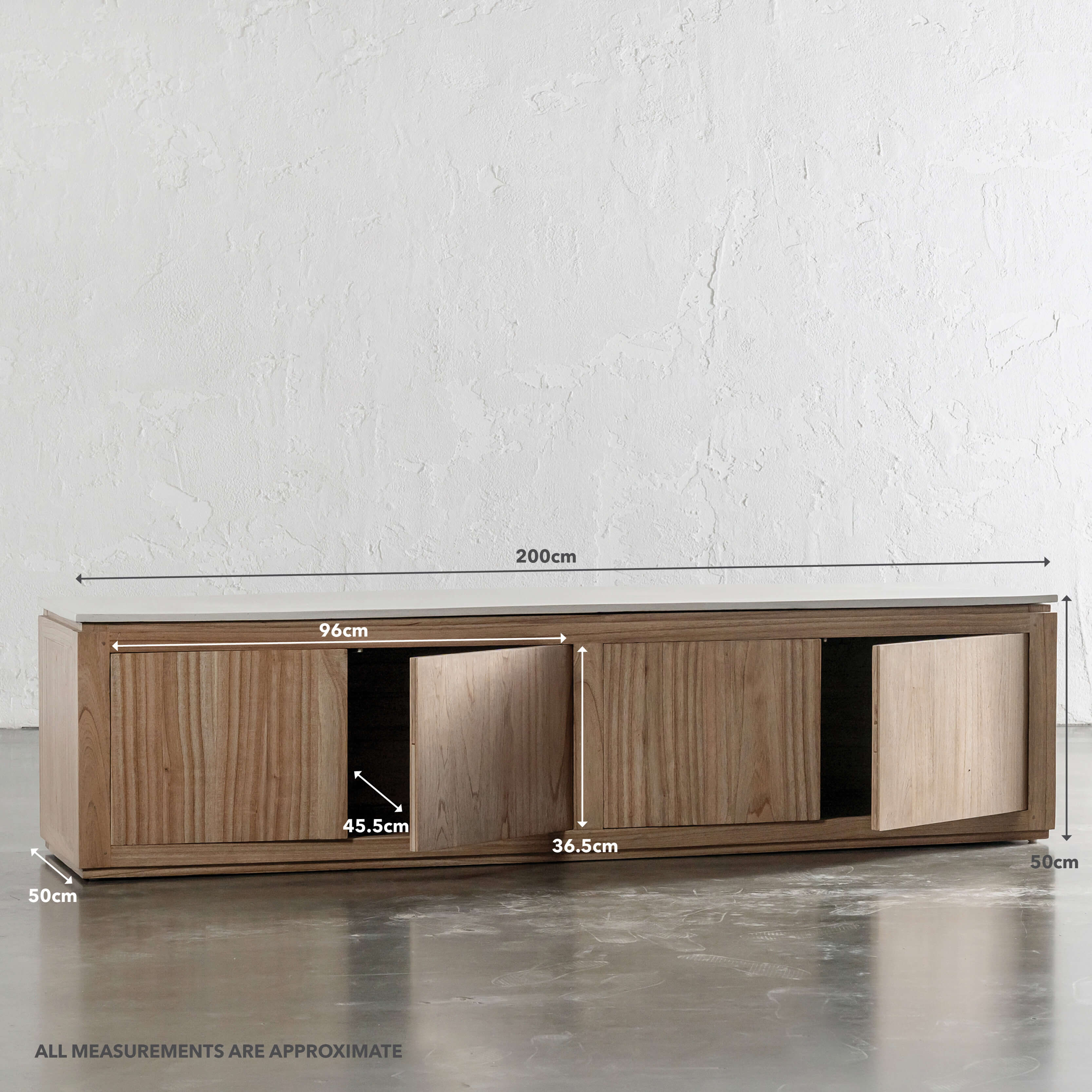 PRE ORDER | BASILIO ENTERTAINMENT UNIT | NATURAL ASH + BIANCO CIMENT ...
