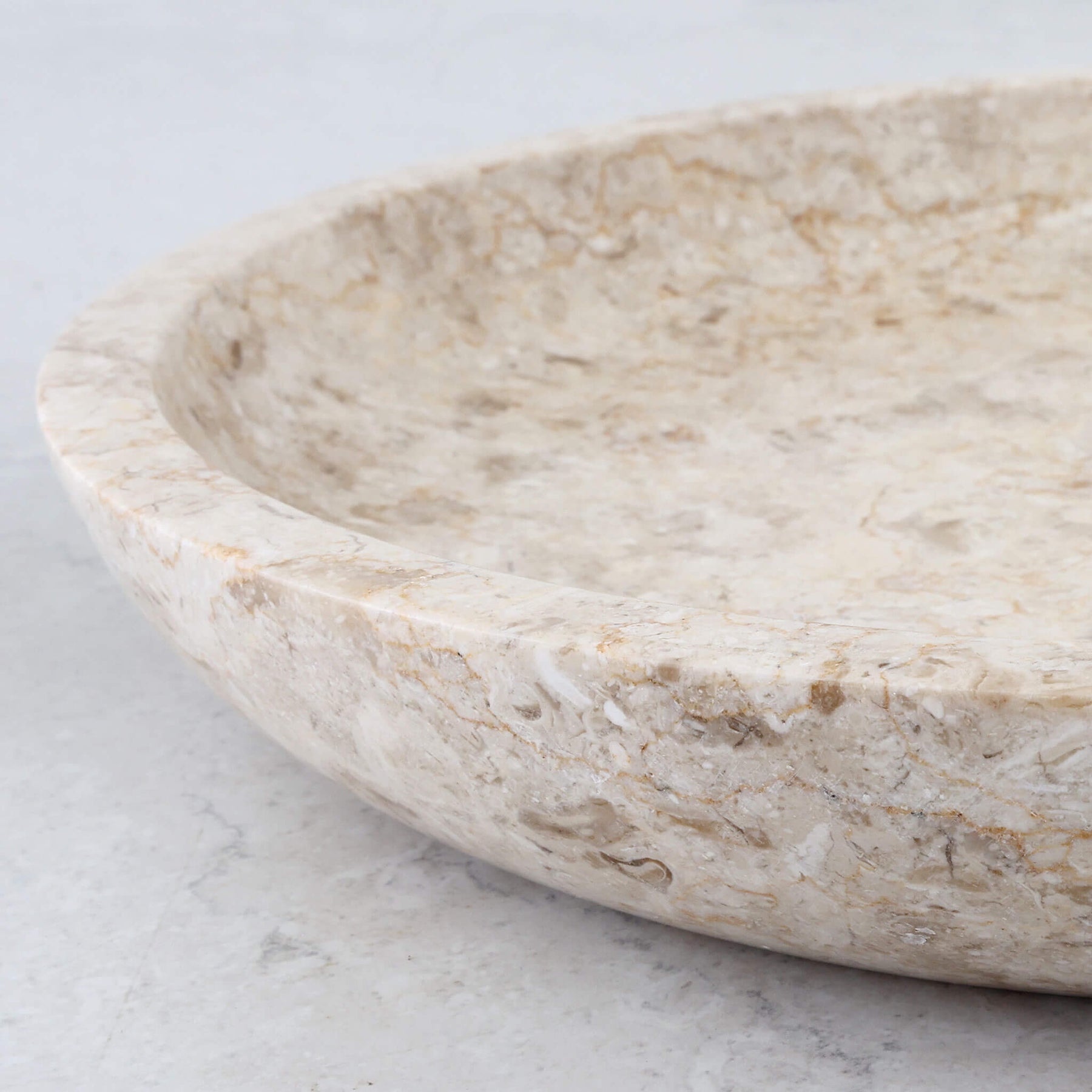 BAYAN MARBLE BOWL | LRG 35CM | ORGANIC CREMA MARBLE – Living By Design