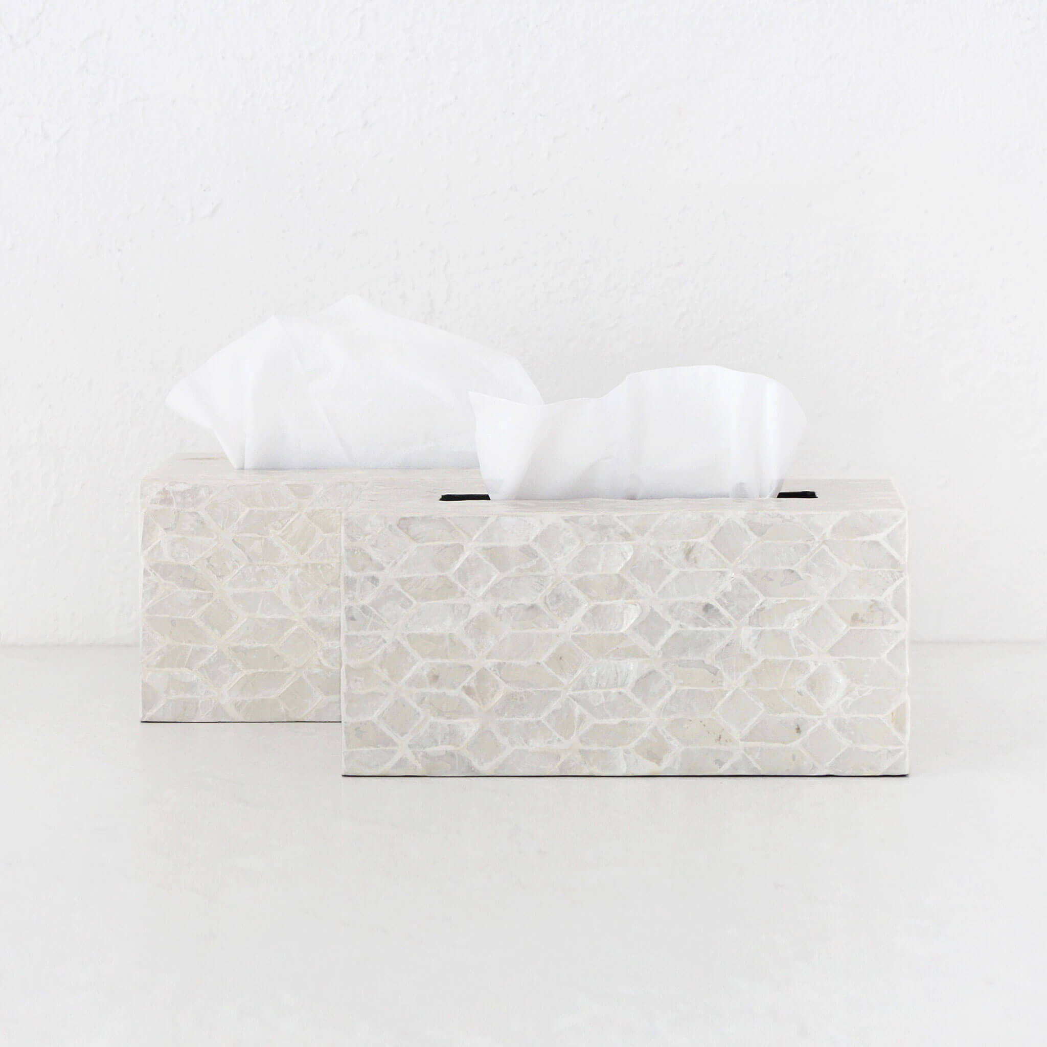 BELLE INLAY TISSUE BOX COVER BUNDLE X2 | RECTANGLE | IVORY RESIN ...