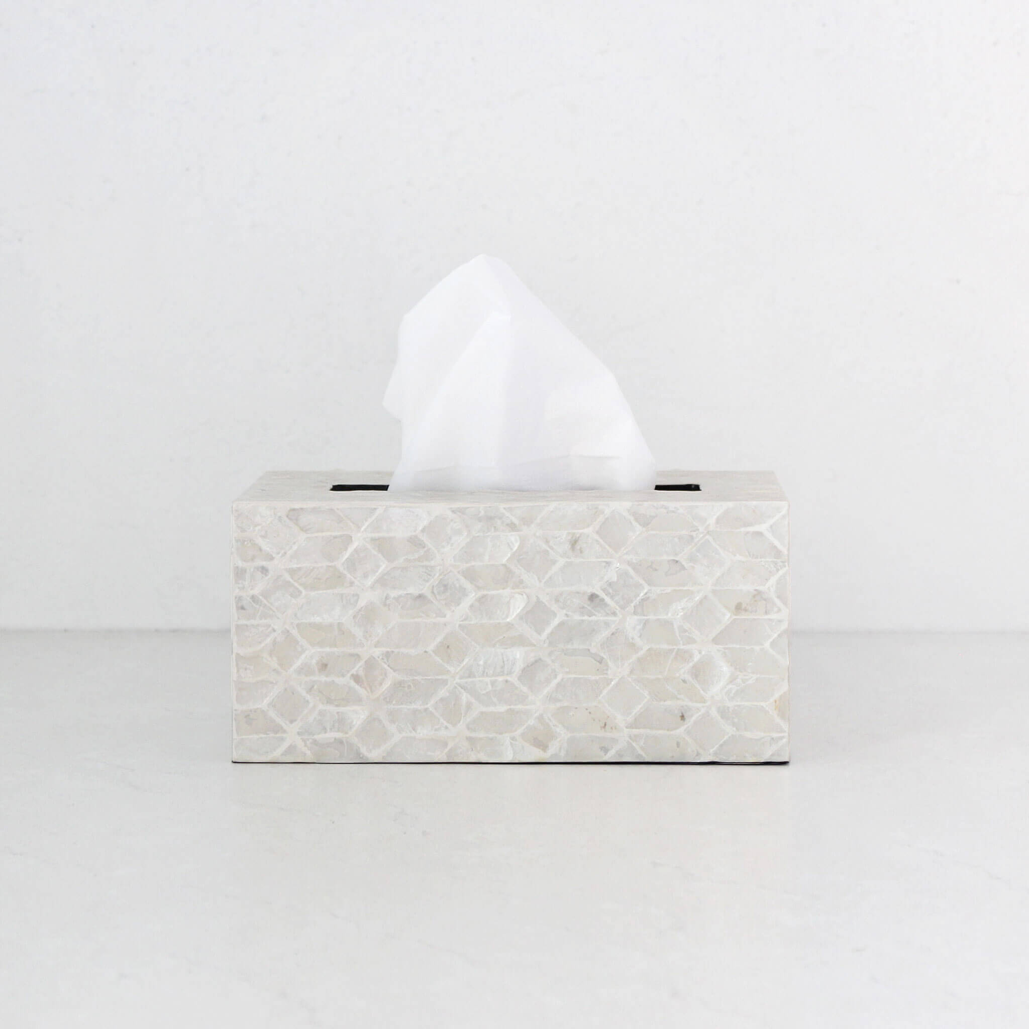 BELLE INLAY TISSUE BOX COVER | RECTANGLE | IVORY – Living By Design