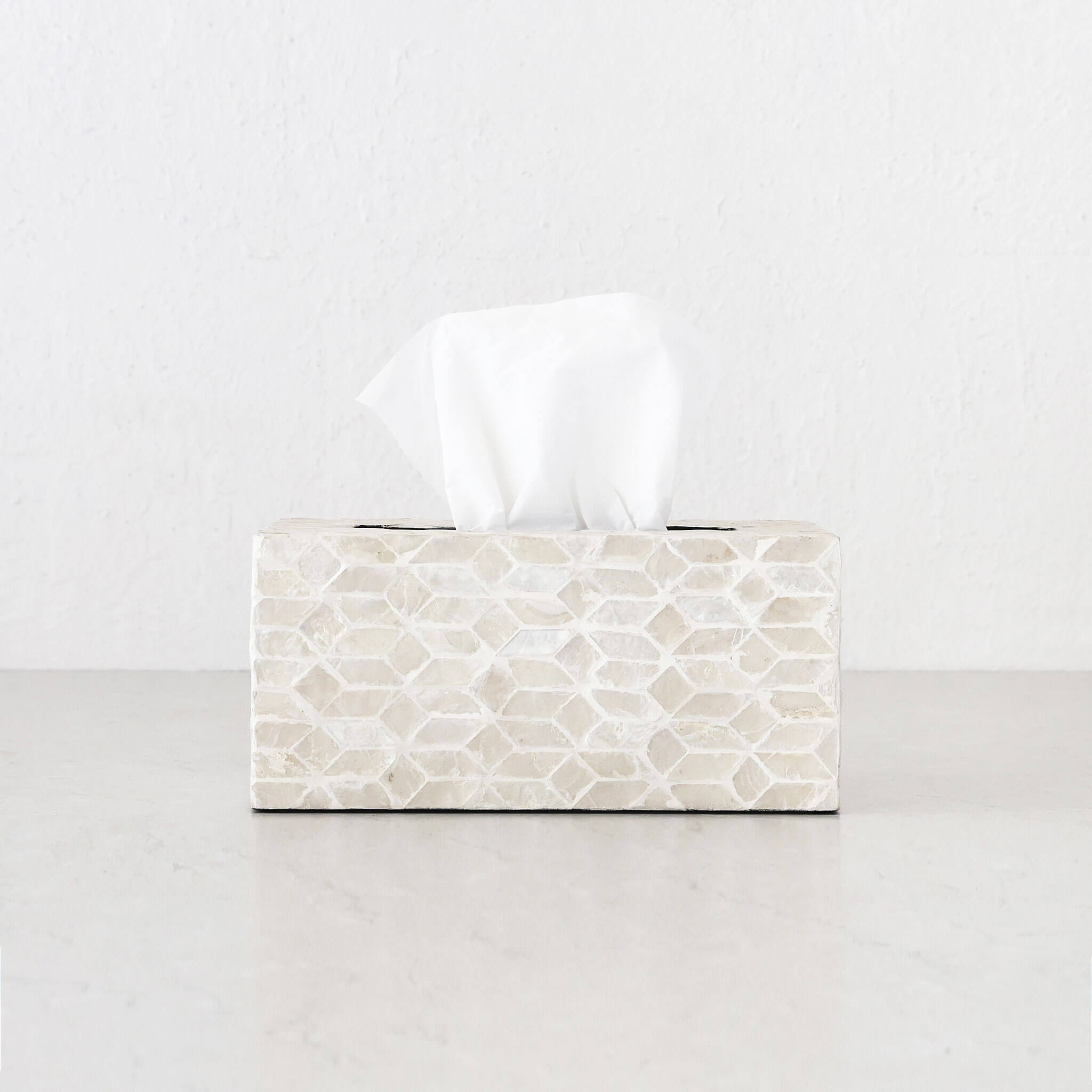 BELLE INLAY TISSUE BOX COVER | RECTANGLE | IVORY – Living By Design