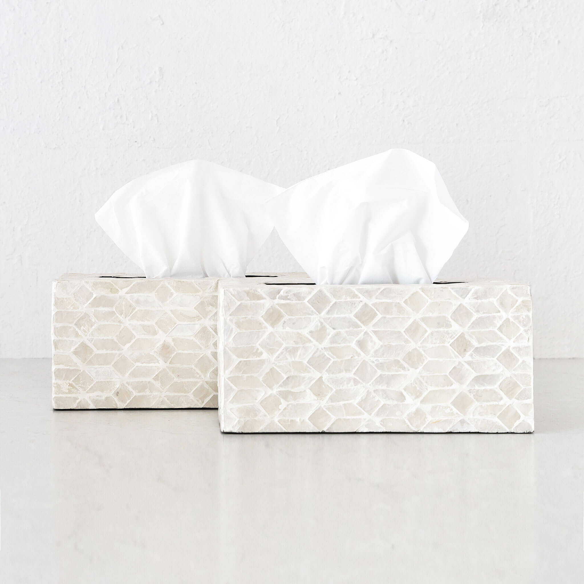BELLE INLAY TISSUE BOX COVER BUNDLE X2 | RECTANGLE | IVORY RESIN ...