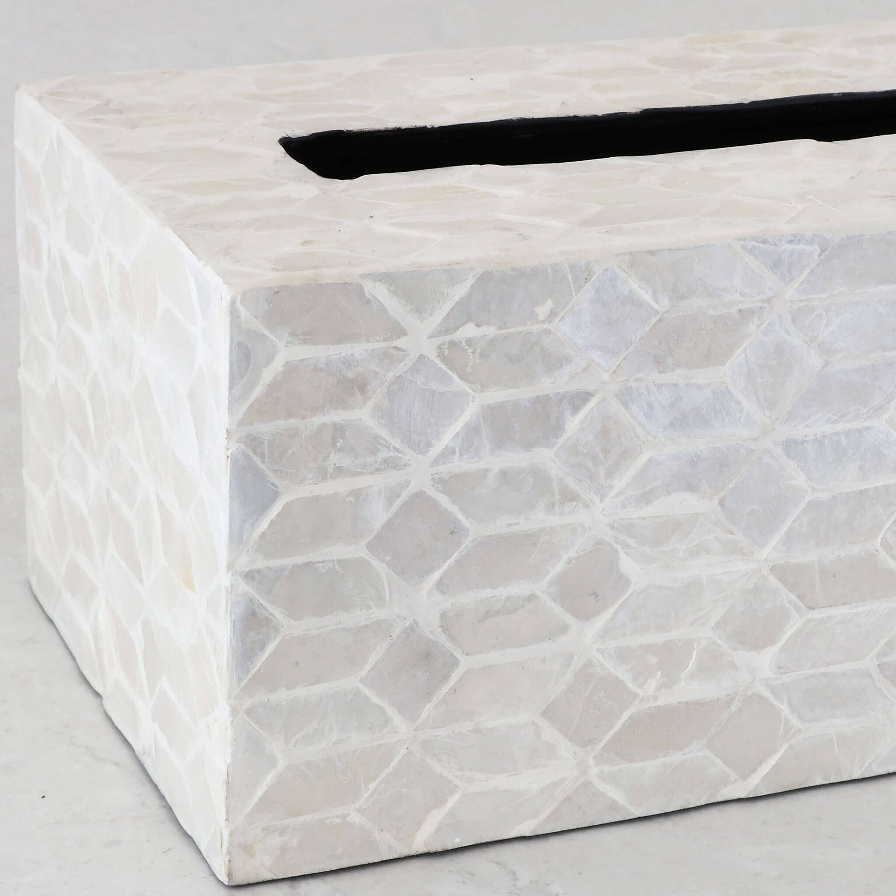 BELLE INLAY TISSUE BOX COVER | RECTANGLE | IVORY – Living By Design