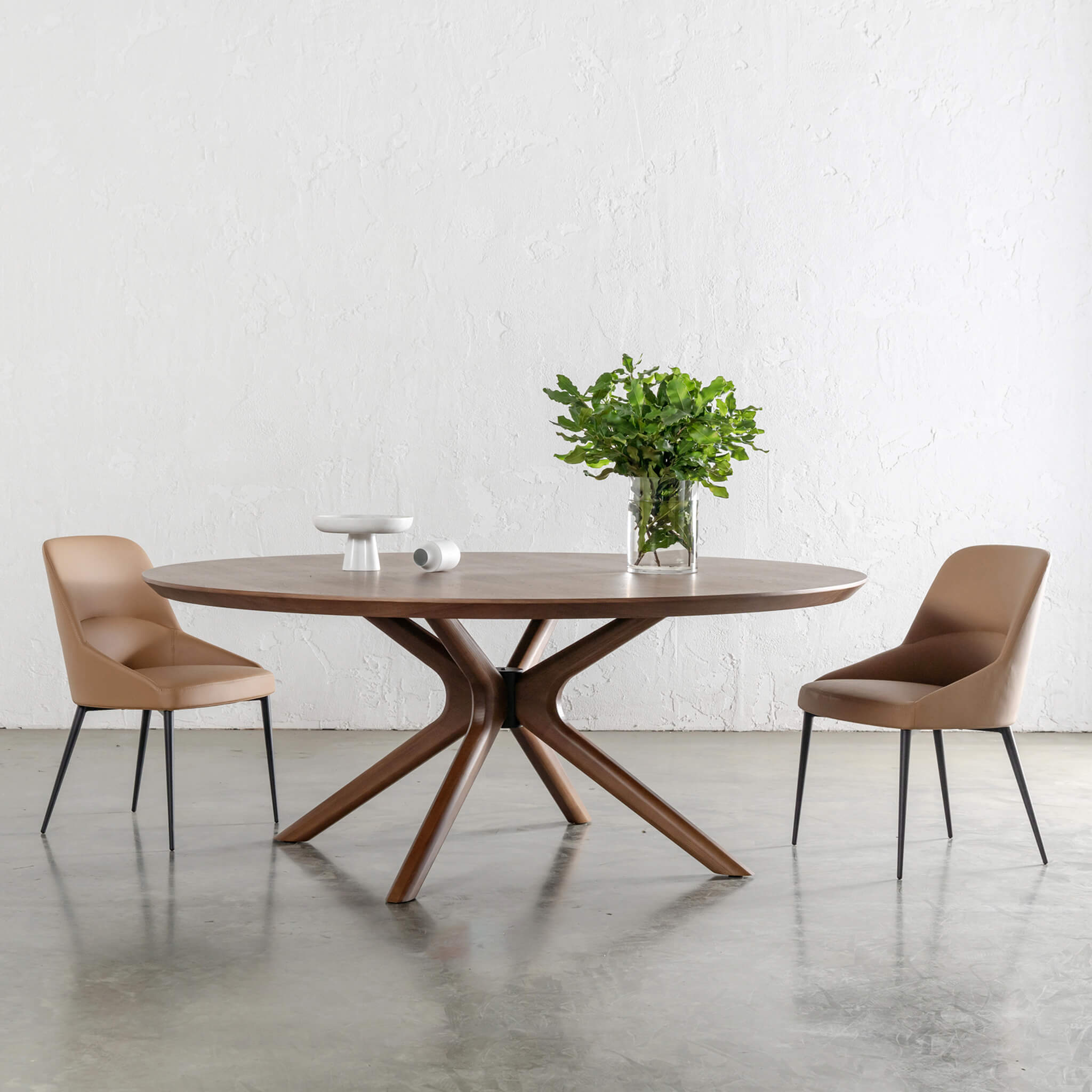 BRETON ROUND DINING TABLE | DEEP WALNUT WOOD GRAIN | 180CM – Living By ...