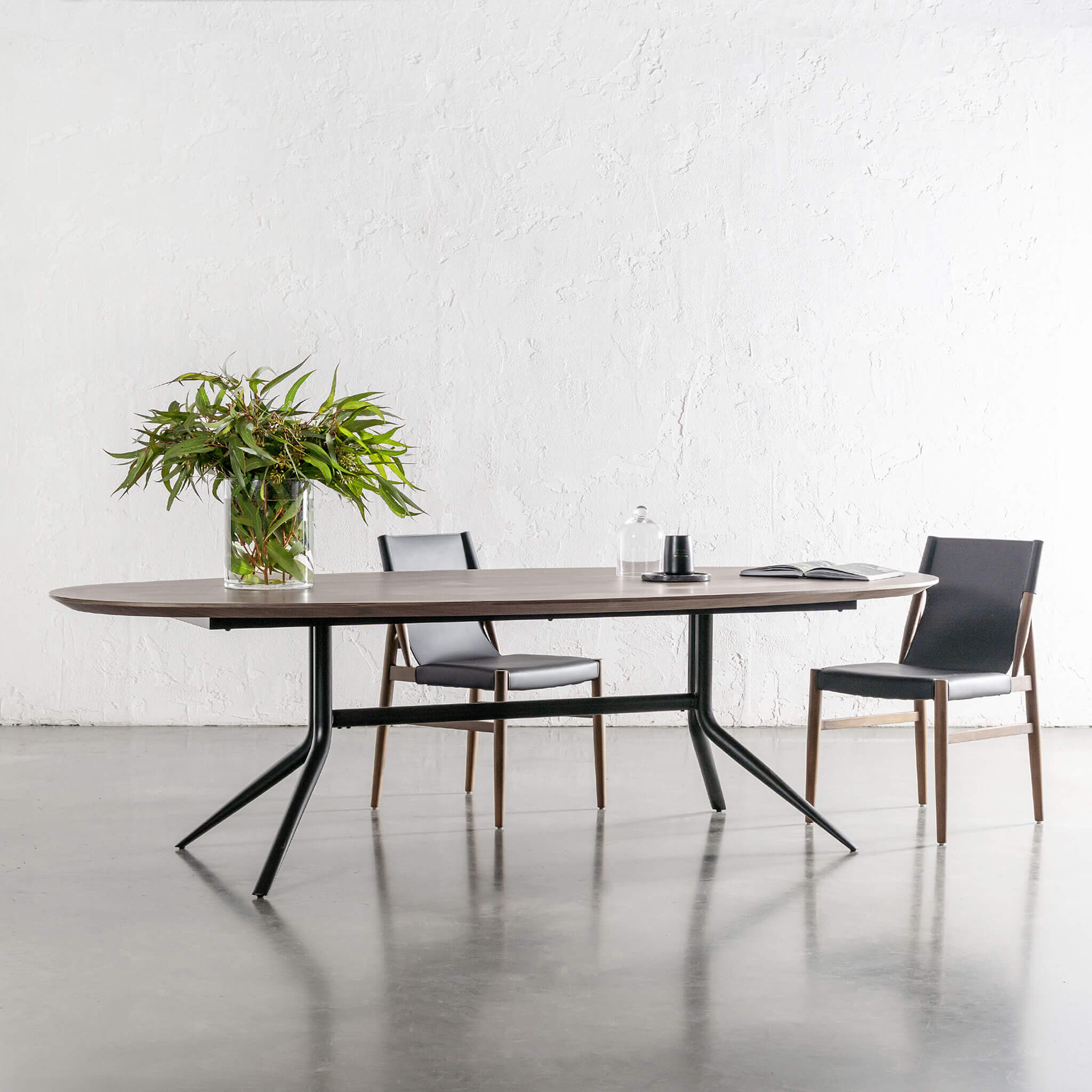 60% FINAL SALE | BRETON OVAL DINING TABLE | DEEP WALNUT WOOD GRAIN | 2 ...