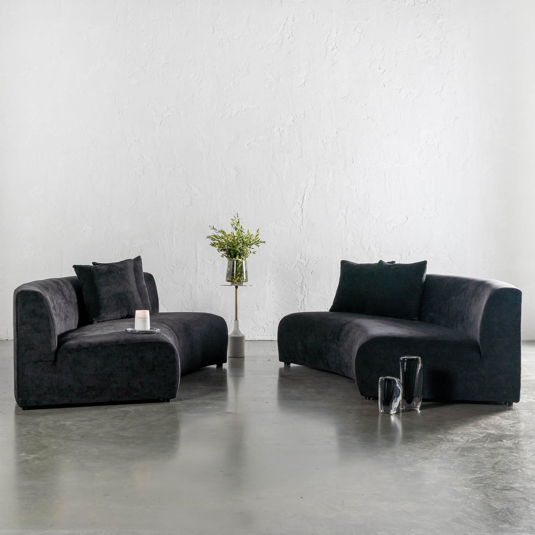 CARSON CONTEMPO CURVED MODULAR SOFA | BLACK NOIR | LOUNGE FURNITURE ...