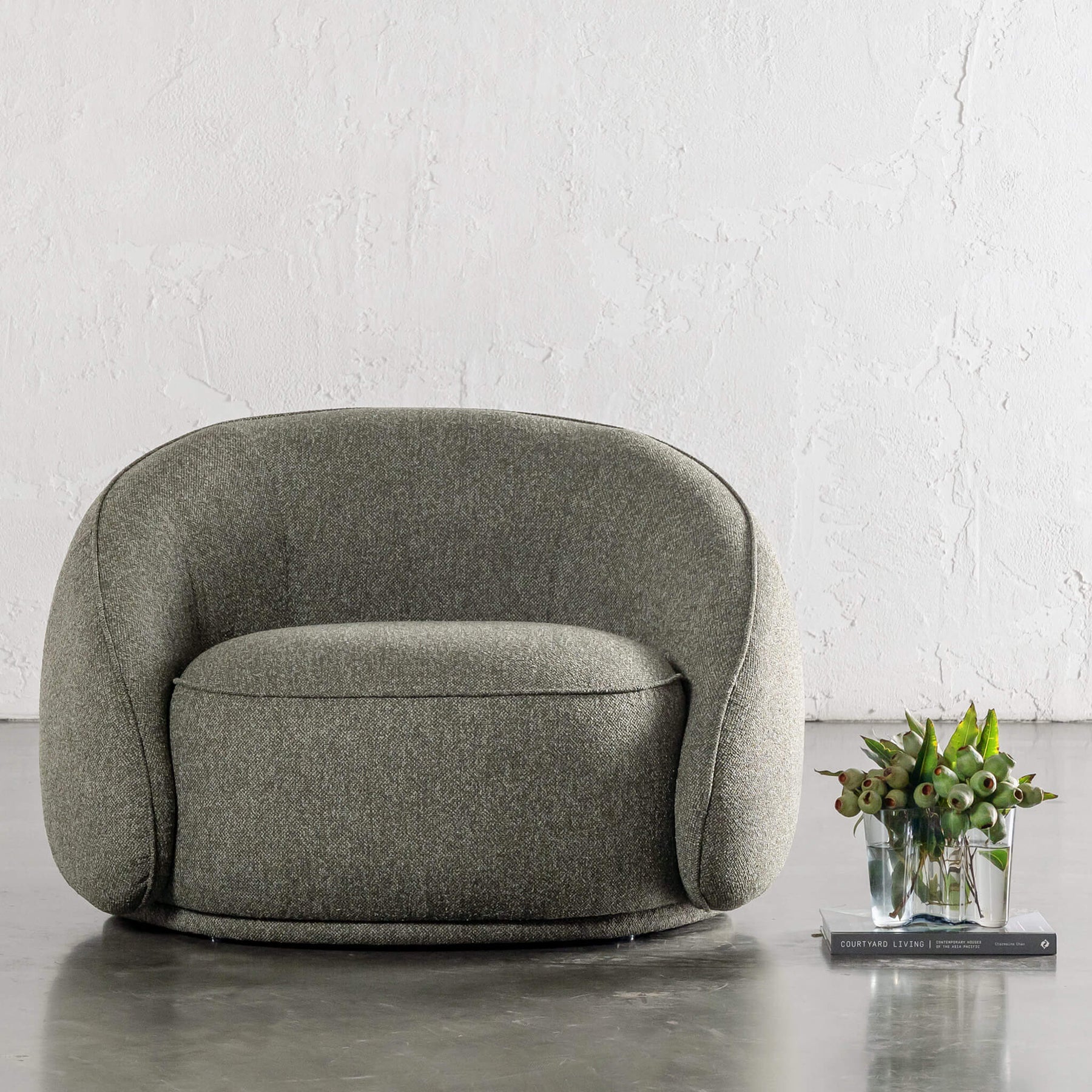 CARSON LINCOLN CURVED ARMCHAIR | BAYLEAF GREEN – Living By Design
