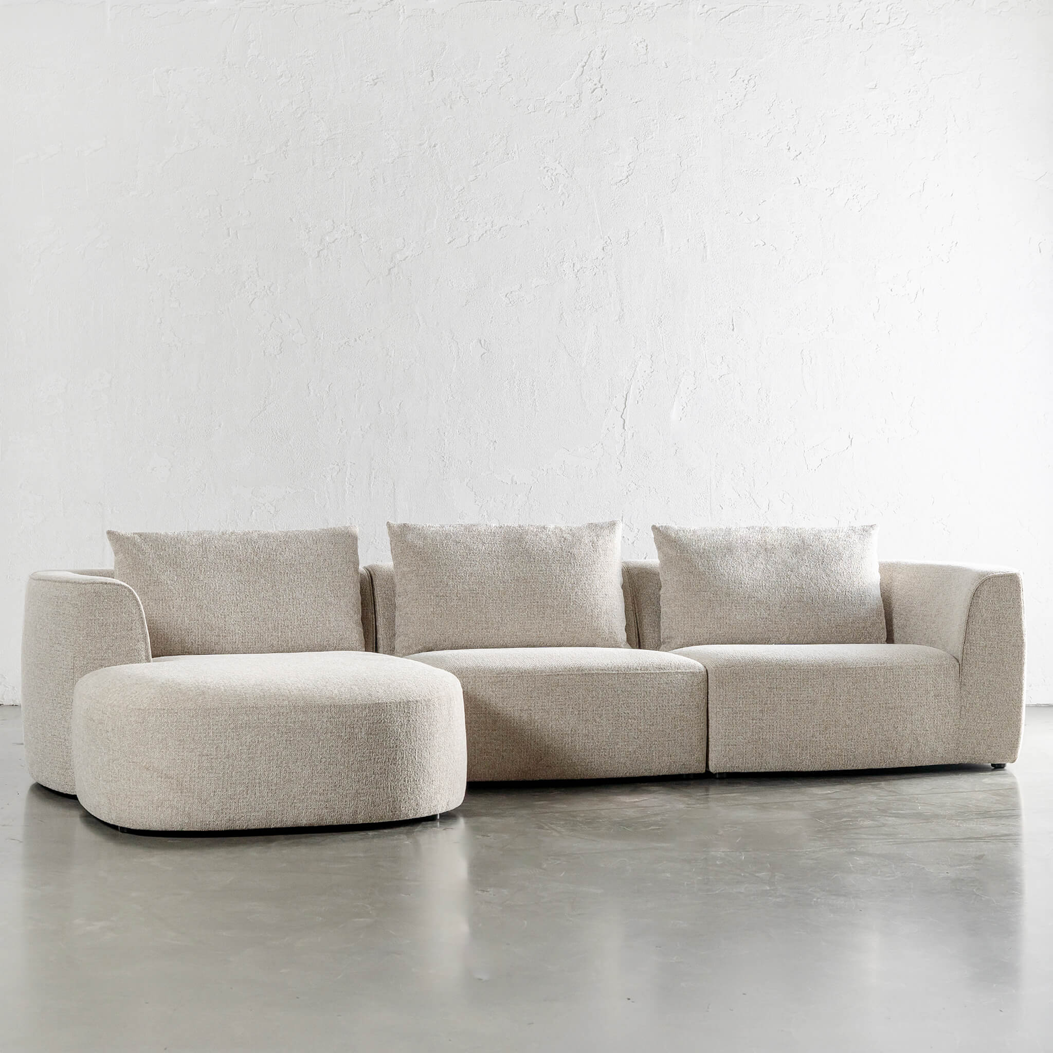 FARO MODULAR CHAISE LOUNGE SOFA | PEBBLE BAY MIST – Living By Design