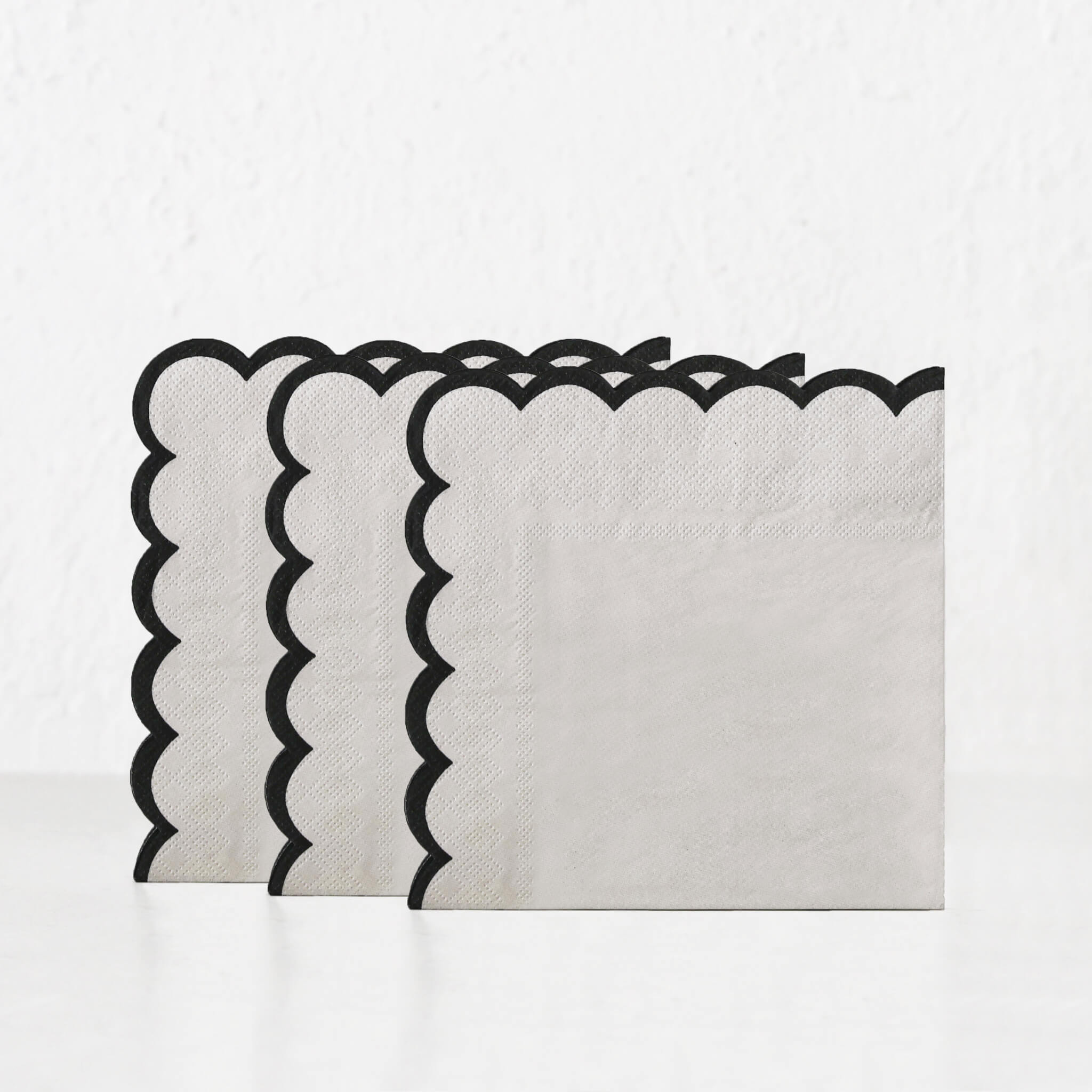 LYRA PAPER NAPKIN BUNDLE X3 | IVORY + MATTE BLACK – Living By Design