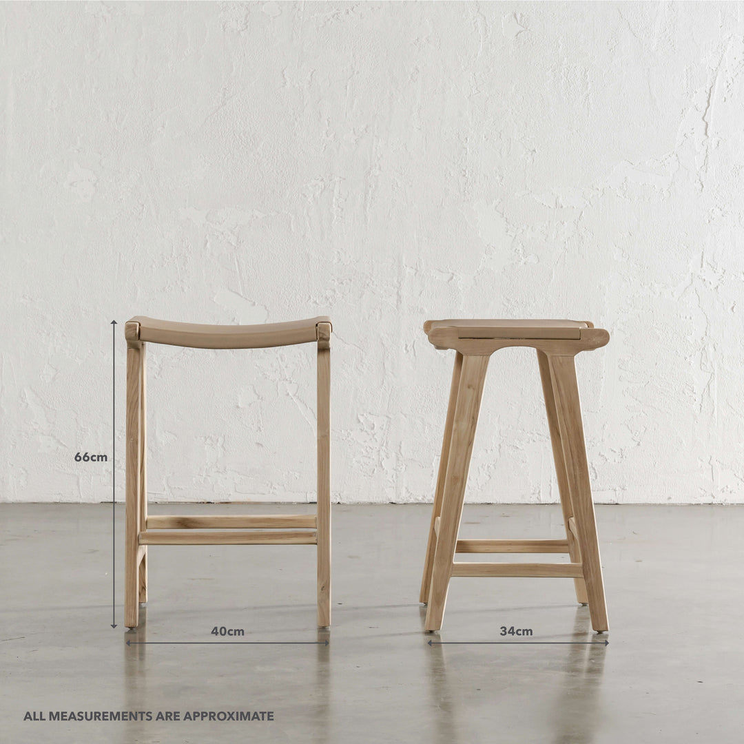 MALAND CONTEMPO SOLID HIDE LEATHER COUNTER STOOL | TOASTED ALMOND LEAT ...