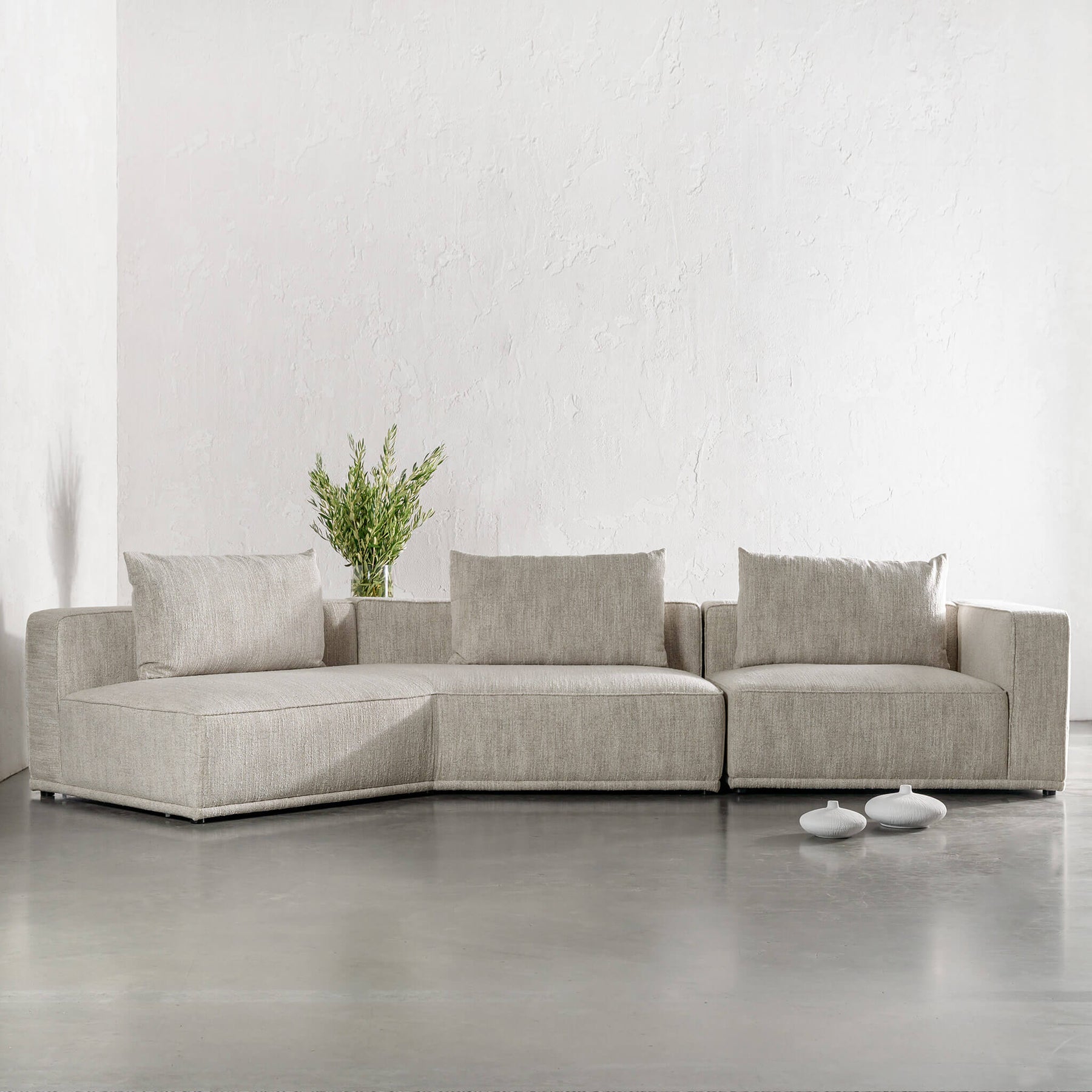60% FINAL SALE | MALONNO MODULAR CHAISE LOUNGE SOFA | COCONUT HUSK HAZ ...