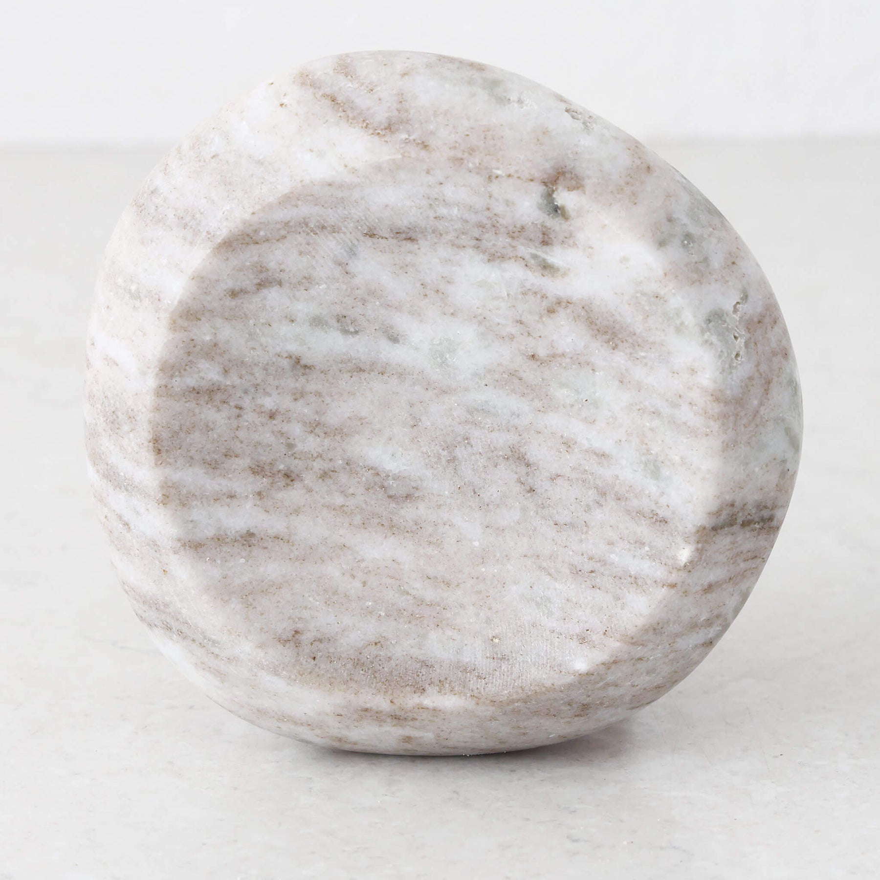 MINERAL SOLID MARBLE CONCAVE DISH | 13CM | BEIGE MARBLE – Living By Design