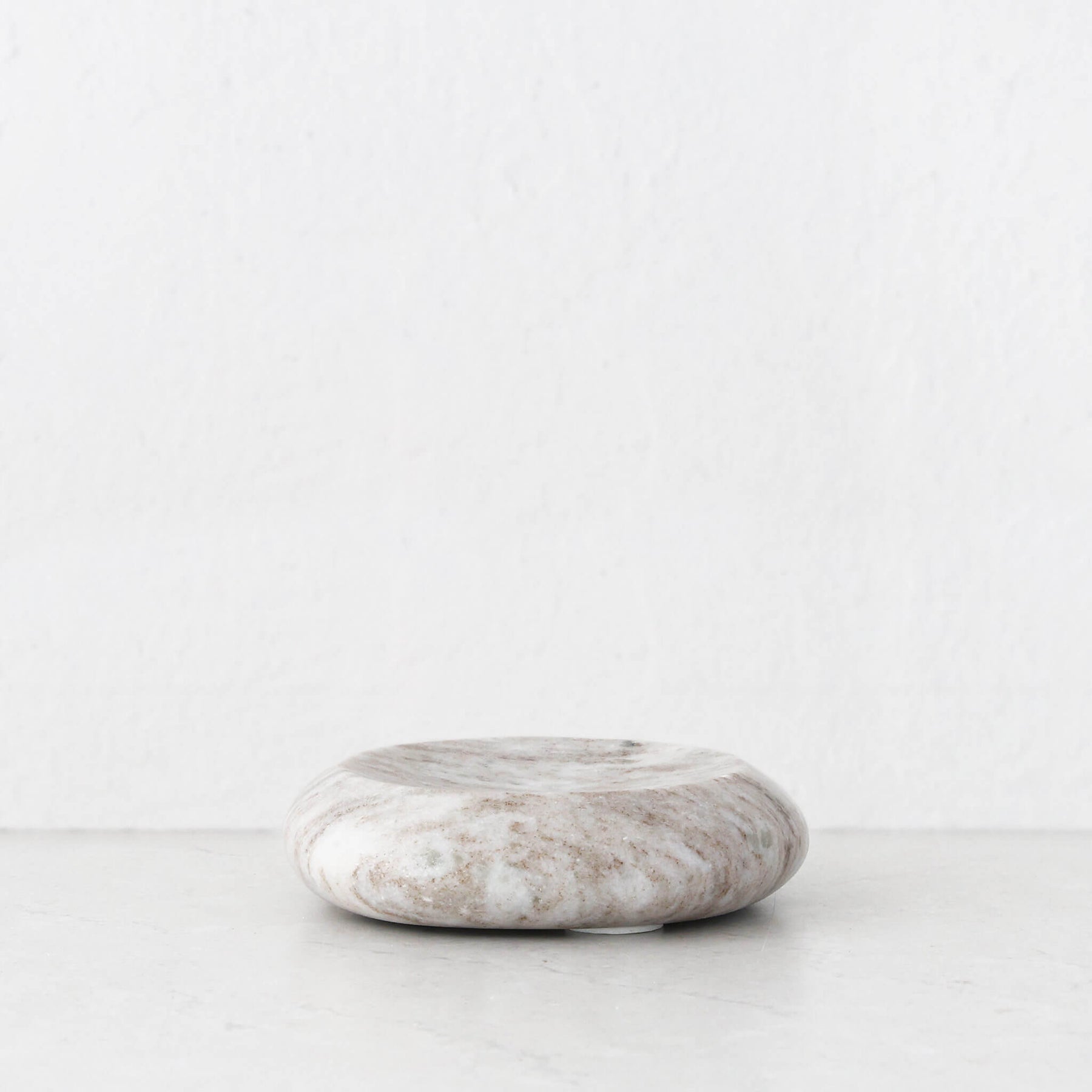 MINERAL SOLID MARBLE CONCAVE DISH | 13CM | BEIGE MARBLE – Living By Design