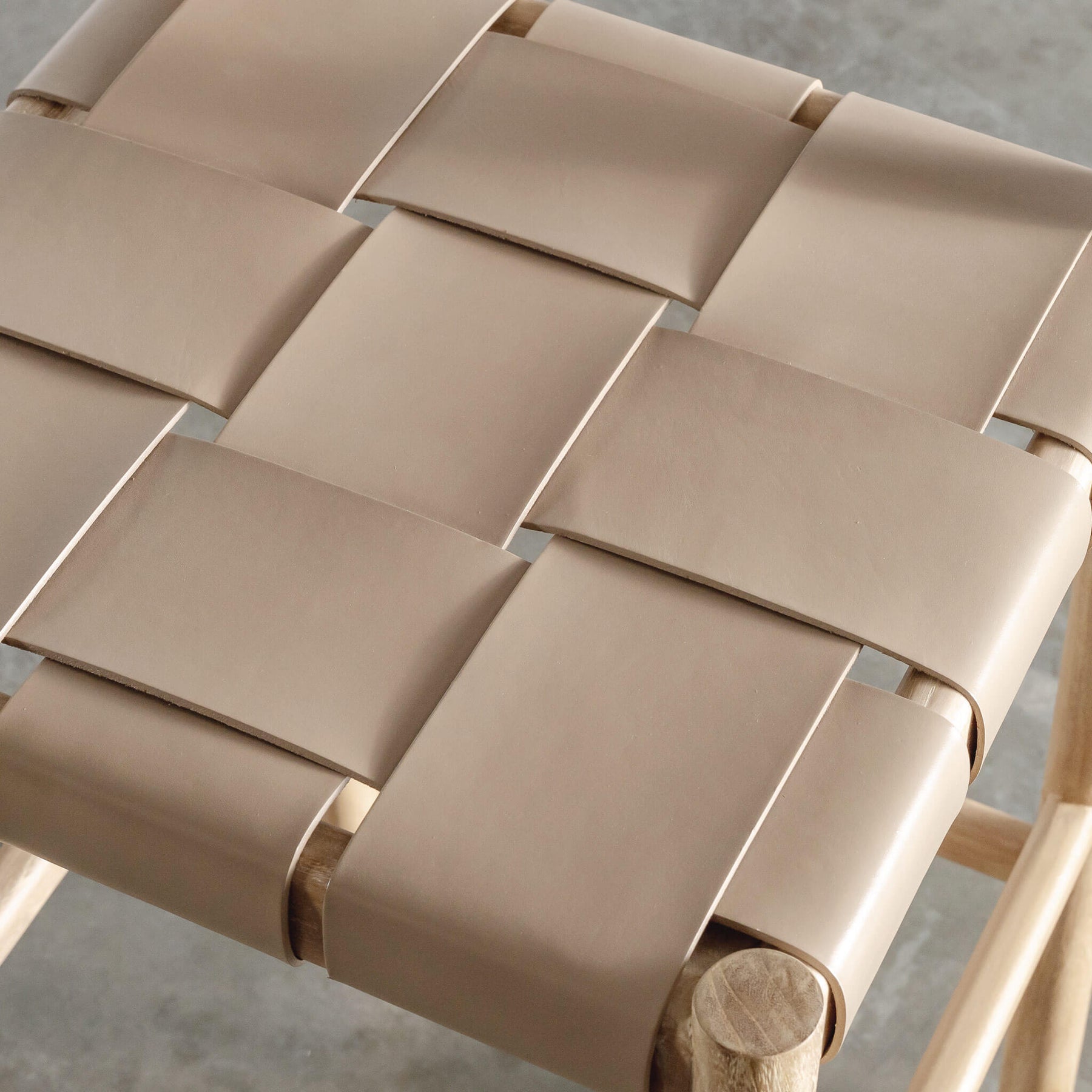 MONTERO WOVEN LEATHER BAR CHAIRS | HIGH + LOW | LIGHT TAUPE LEATHER HI ...