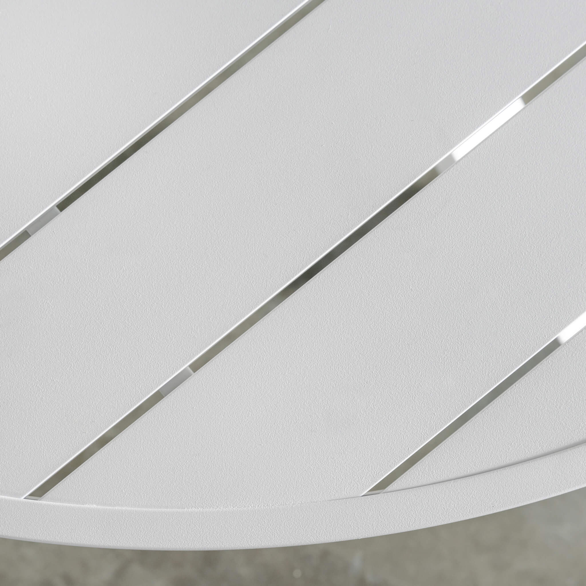 PALOMA OUTDOOR SLATTED DINING TABLE | ROUND WHITE ALUMINIUM | OUTDOOR ...