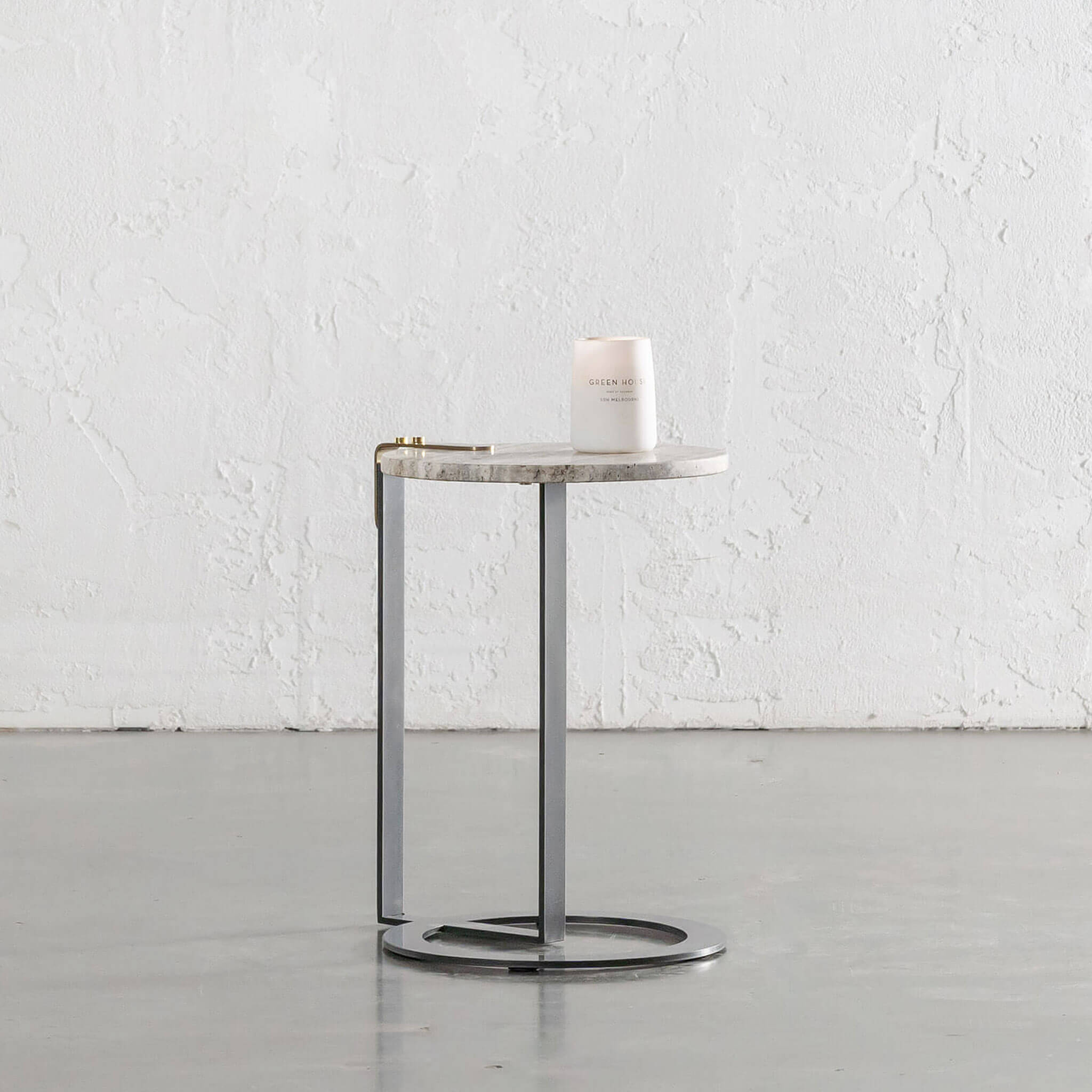 PANZANO ROUND SIDE TABLE | NATURAL MARBLE – Living By Design
