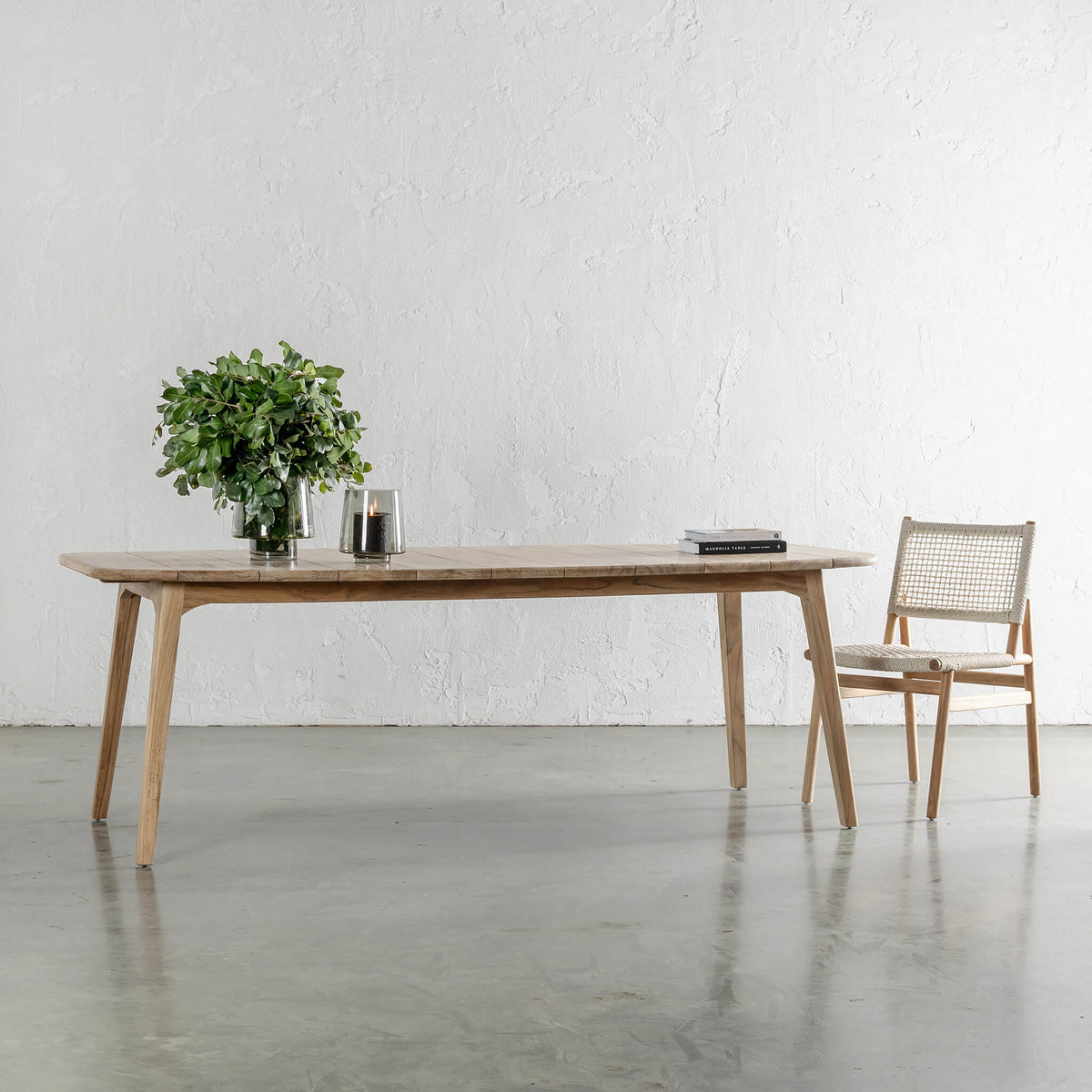 ROCCELLA OUTDOOR DINING TABLE | SLATTED TEAK | 220CM – Living By Design
