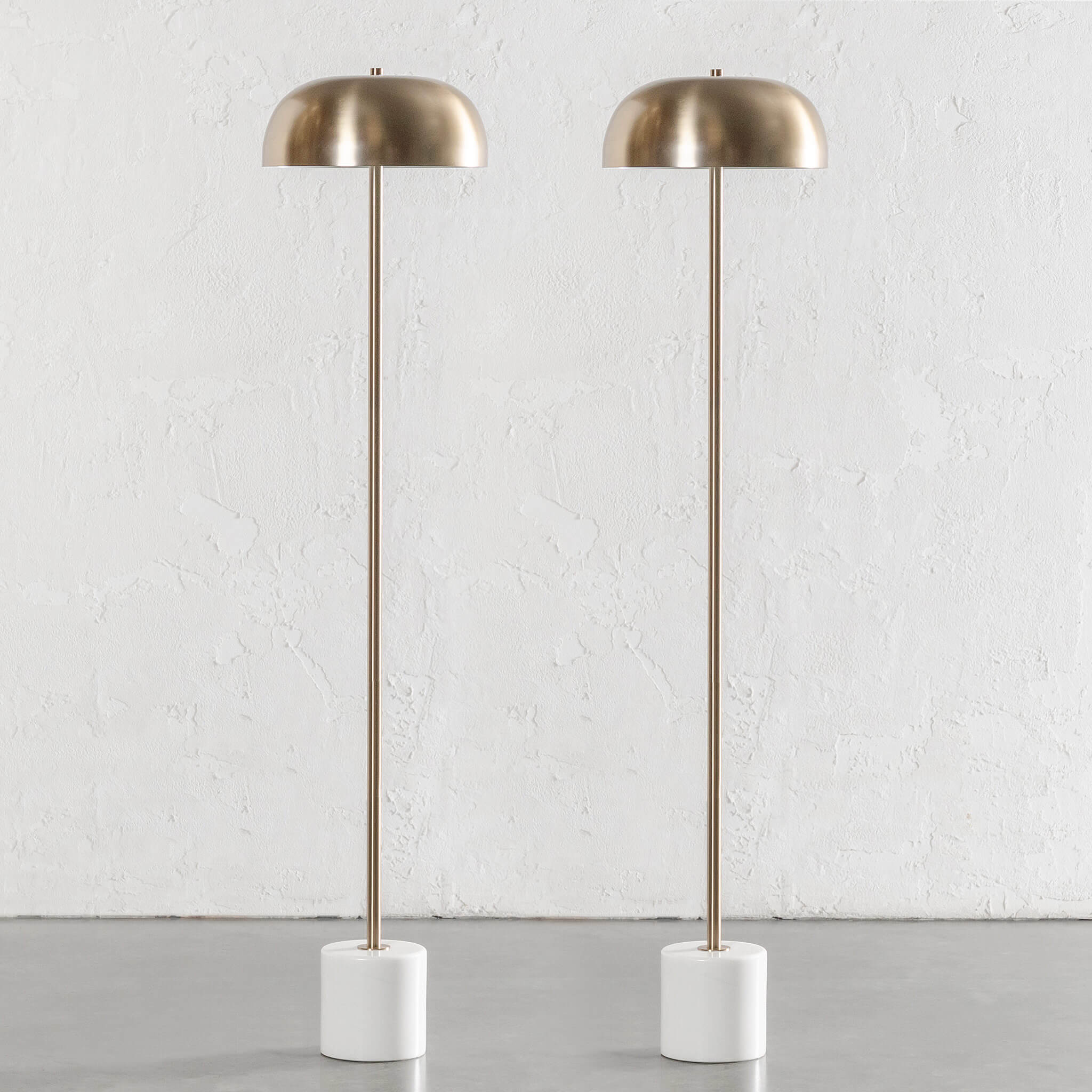 SAN LOURENCA MARBLE FLOOR LAMP BUNDLE X2 | 150CM | ANTIQUE BRASS SHADE ...
