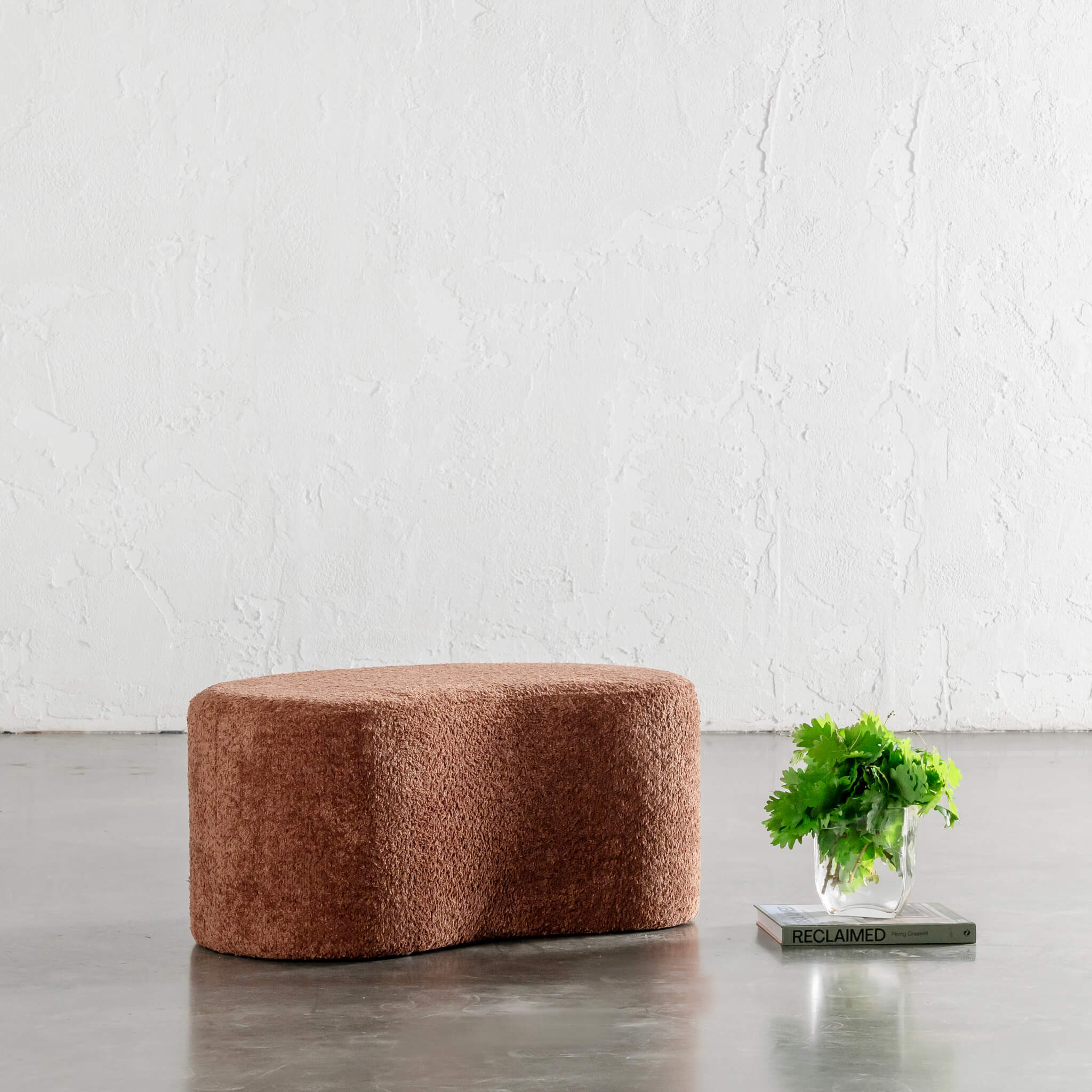SEVILLA ORGANIC BEAN OTTOMAN BENCH | CARMEN RUST BOUCLE | 80CM – Living ...