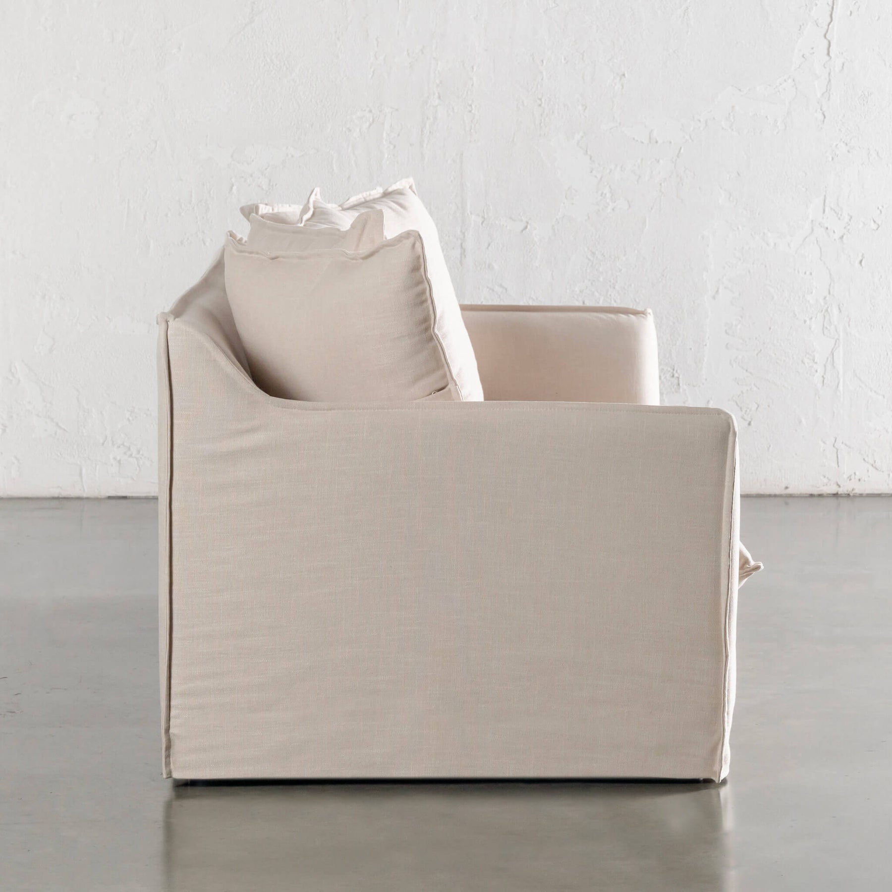 SEVILLA 3 SEATER SLIP COVER SOFA | LINEN OATMEAL MIST – Living By Design