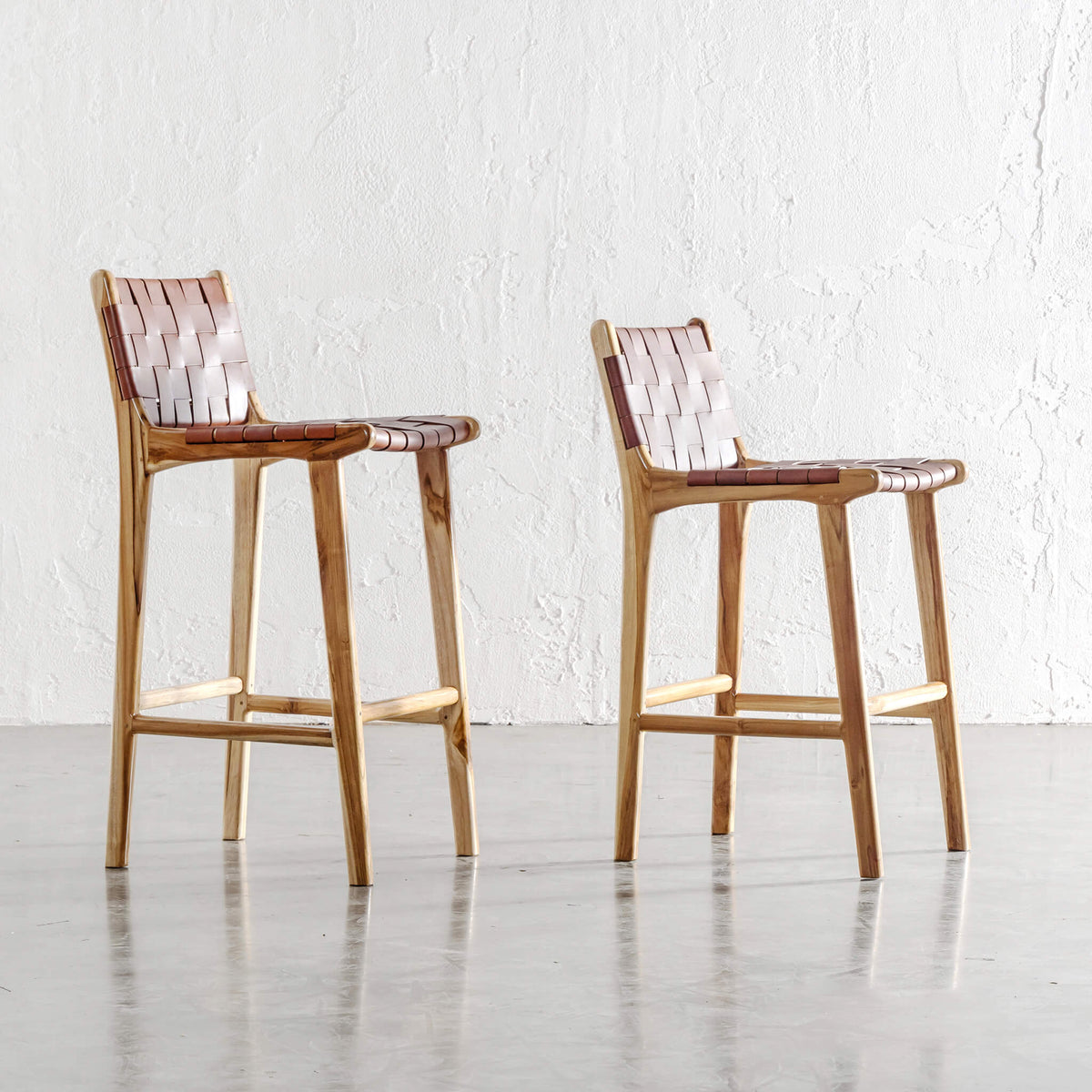 MALAND WOVEN LEATHER BAR CHAIR | HIGH + LOW | TAN LEATHER – Living By ...