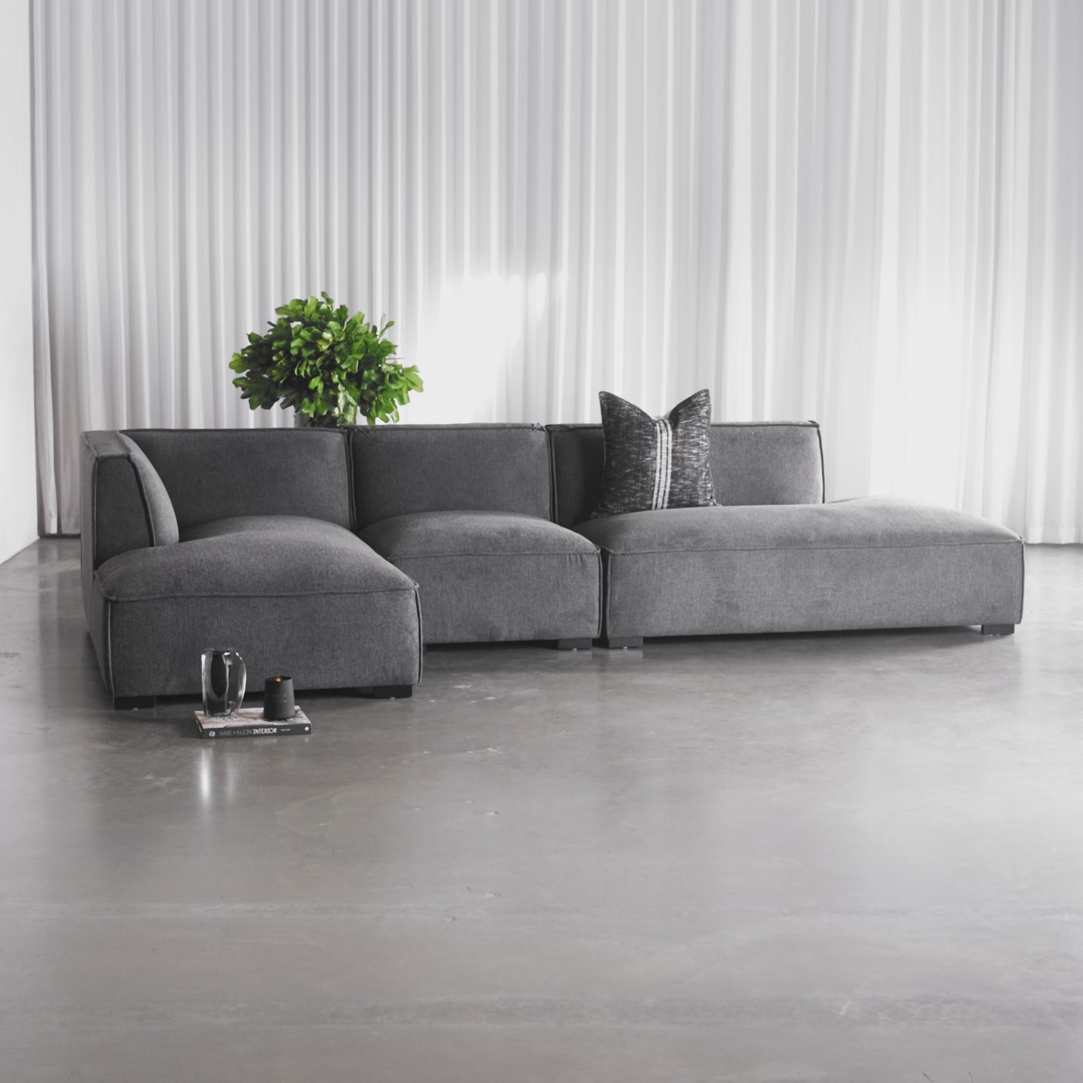 50% LTD SALE | PROVATO MODULAR OPEN ENDED SOFA | GRANITE SHADOW ...