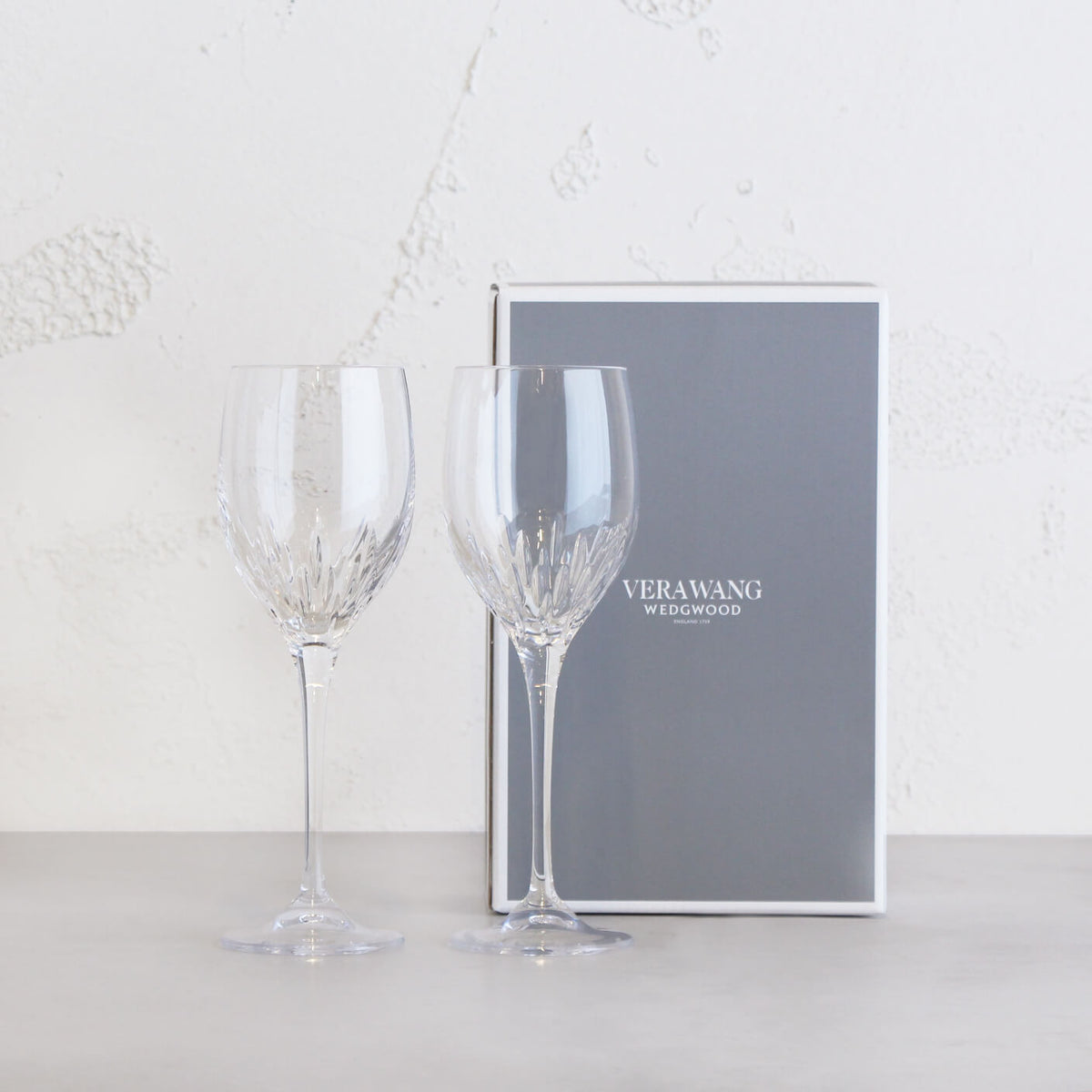 Vera Wang Duchesse Crystal Wine Glass Pair | Set 2 Box | Wedgwood ...