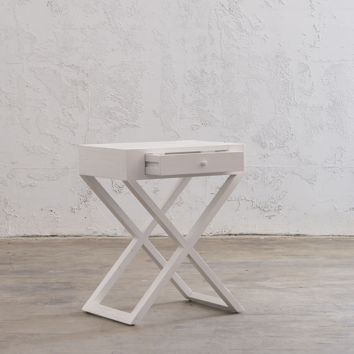 AMARA CROSS LEG BEDSIDE TABLE | WHITE GRAIN – Living By Design