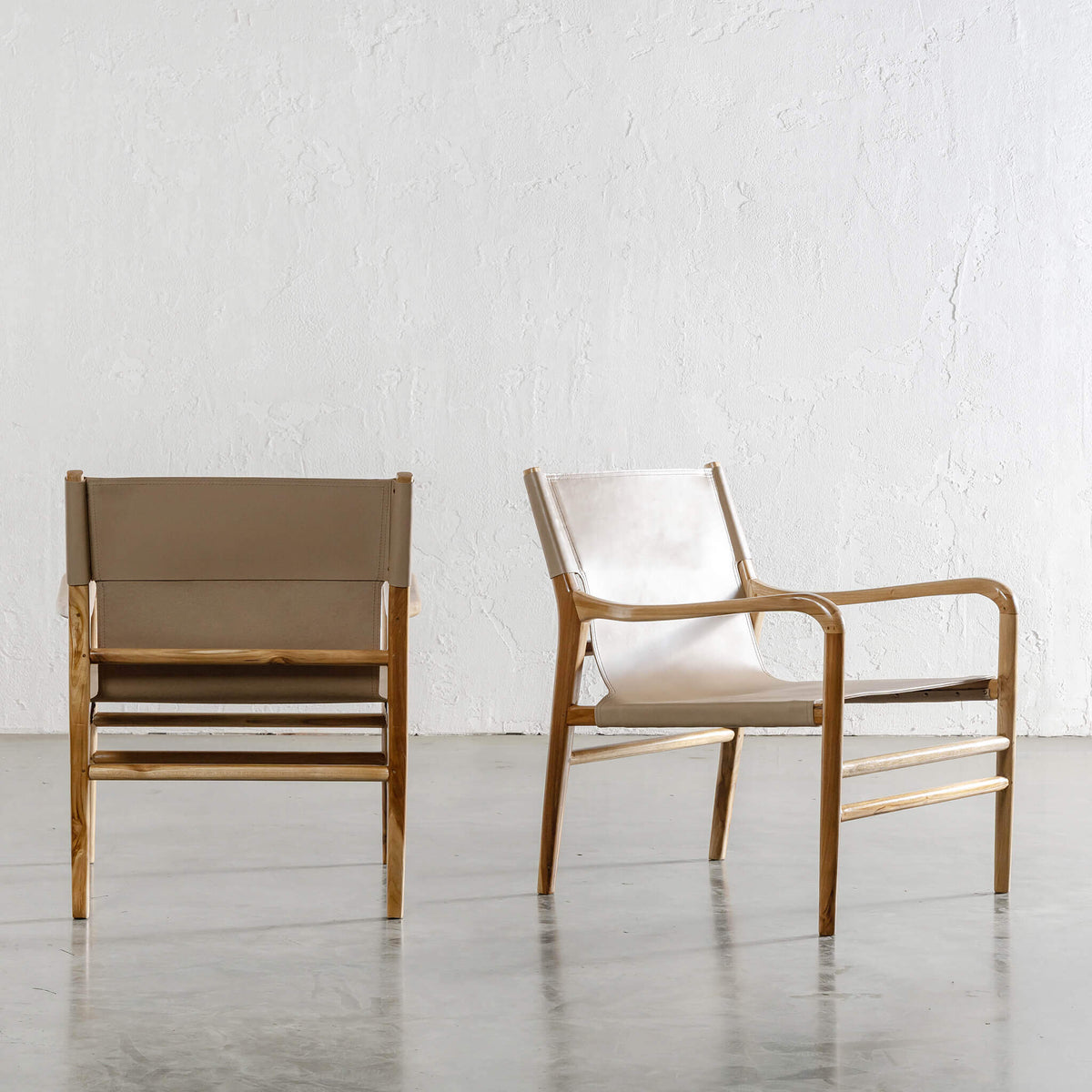 PRE ORDER | MALAND CONTEMPO SLING ARMCHAIR | LIGHT TAUPE LEATHER ...